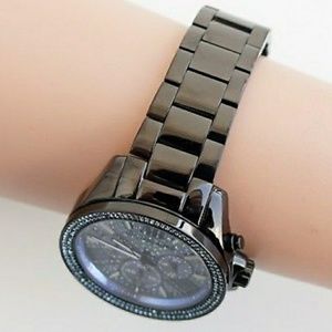 Michael Kors | Accessories | New Michael Kors Crystal Gunmetal Chrono ...
